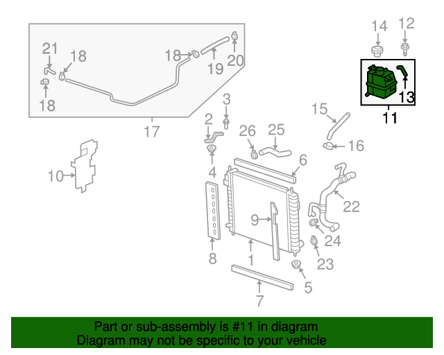 2008-2015 GM Engine Coolant Recovery Tank 20813489 GM | GMPartsDirect.com