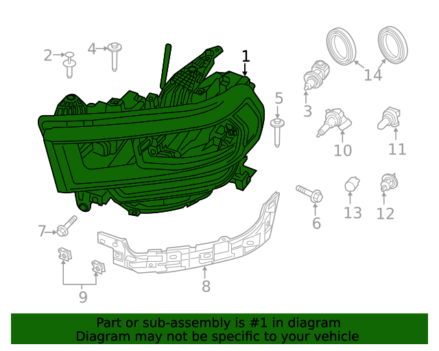 Headlamp 68406276ae | TascaParts.com
