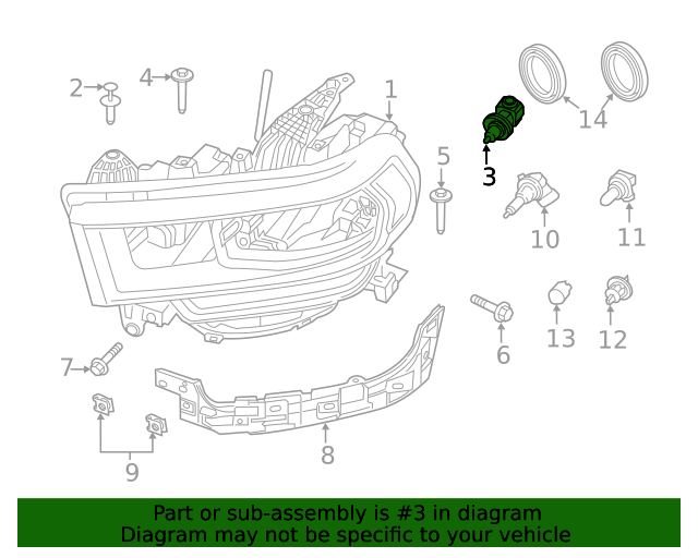 2019 Ram Headlamp Assembly Vent 68448973AA | TascaParts.com