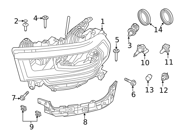 2019 Ram Headlamp Assembly Vent 68448973AA | TascaParts.com