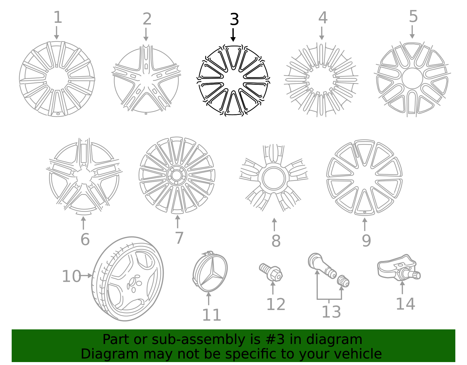 2018-2021 Mercedes-Benz Wheel AMG 10-Spoke 50.8 Cm (20 Inch) 222-401-41 ...