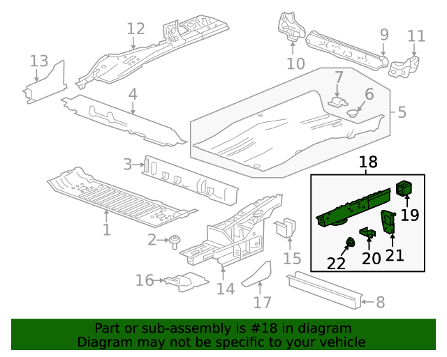 2018-2023 GM GM 84242579 Driver Side Underbody Rear Side Rail | GM Outlet