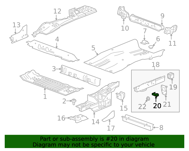 2018-2020 GM Lower Rail Assembly Anchor Plate 84197113 | GMPartsDirect.com