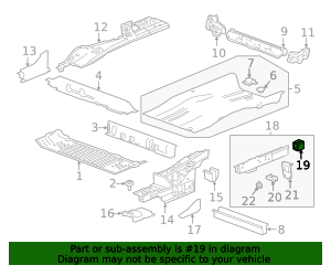 2018-2022 GM Underbody Rear Side Rail Rear Reinforcement 84081169 ...