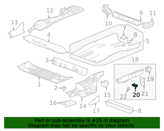2018-2022 GM Passenger Side Body Front Suspension Support 84054587 ...