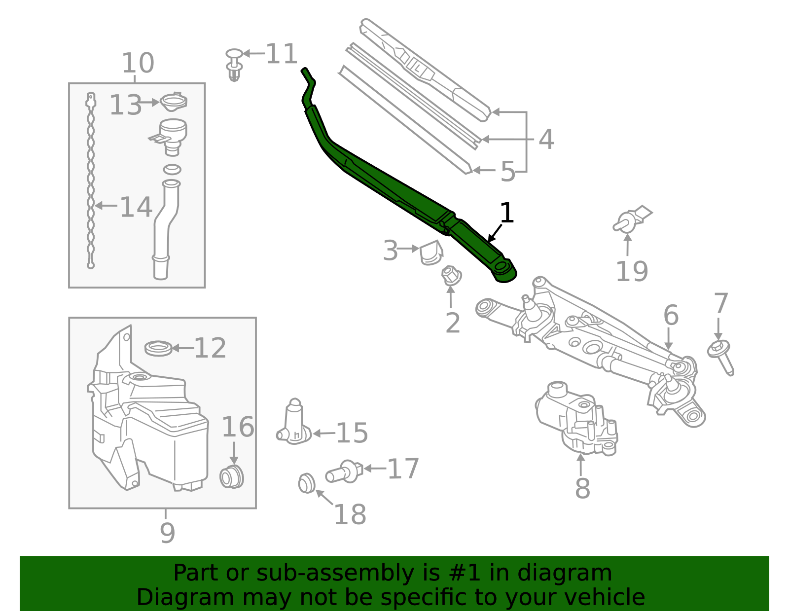 2019-2025 Toyota Windshield Wiper Arm 85211-12660 | Toyota Parts Center