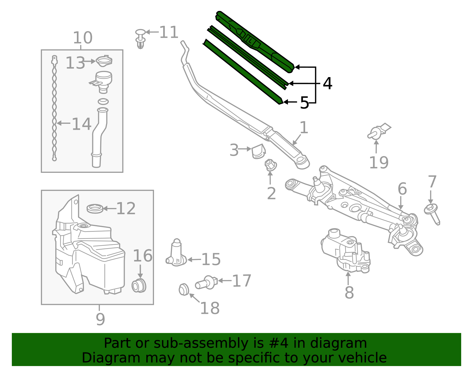 2019-2025 Toyota Windshield Wiper Blade (Left, Front) 85222-12A90 ...