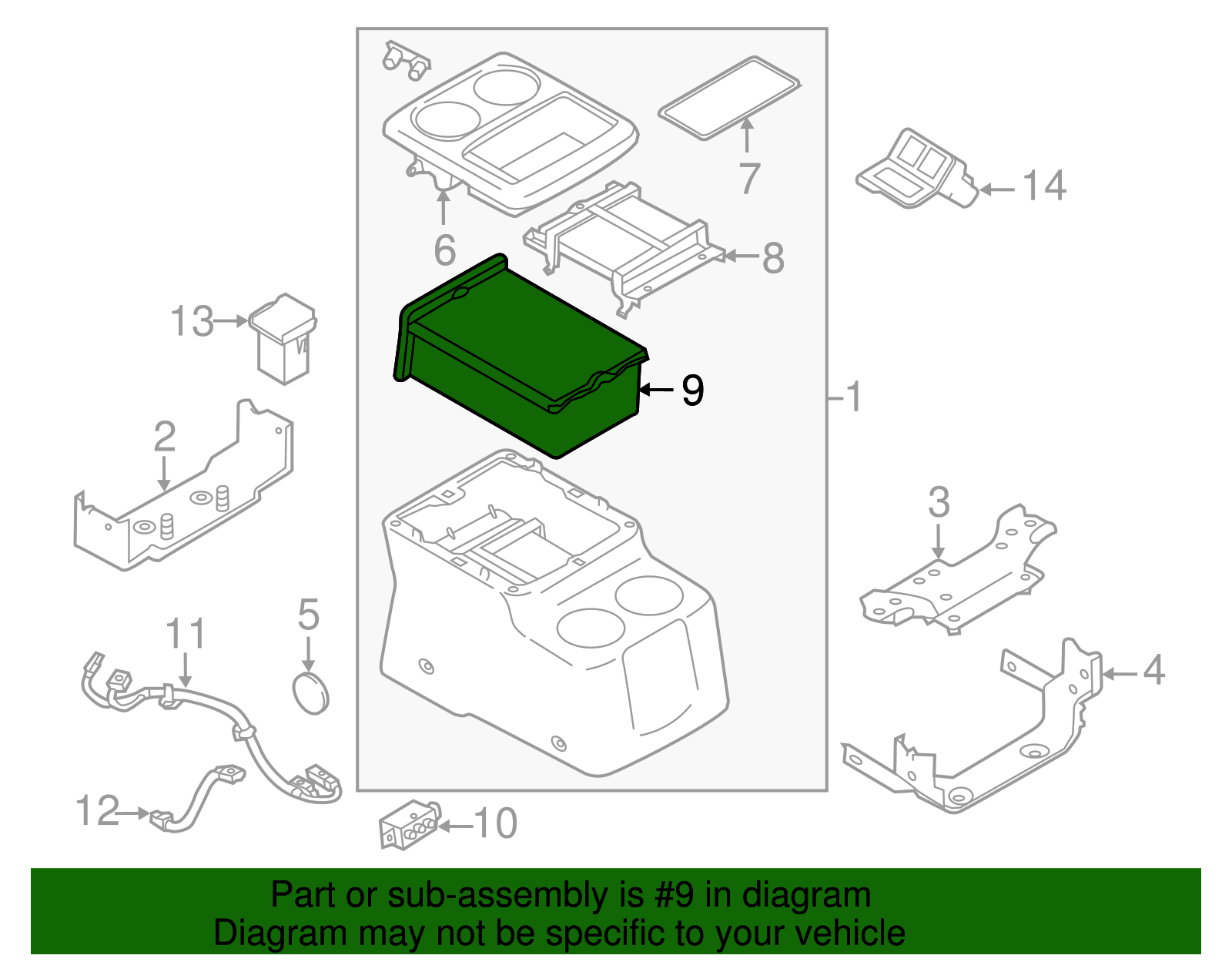 2011-2017 Nissan Quest Storage Compartment 96924-1JB1C | Temecula ...