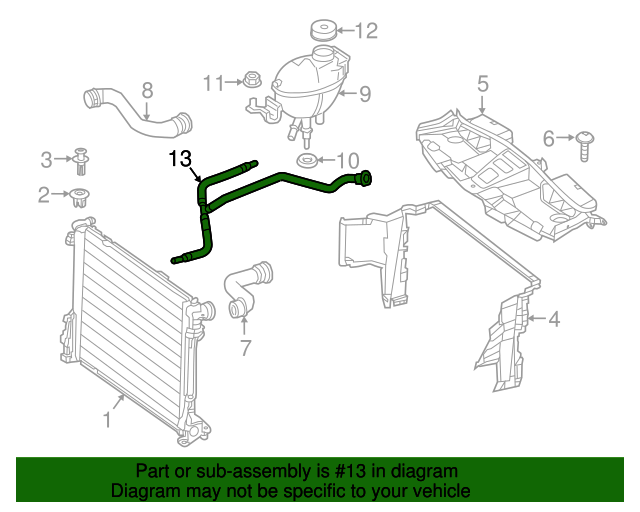 172-501-25-00 - Engine Coolant Overflow Hose 2016-2020 Mercedes-Benz ...