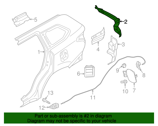2014-2021 Mitsubishi Upper Pillar 5301F623 | QuirkParts