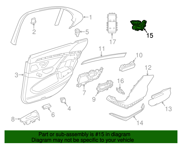 222-905-09-09-64-9051 - Switch Block Mercedes-Benz USA Parts
