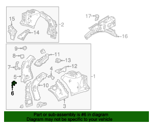 2018-2020 Buick Front Driver Side Wheelhouse Panel Bracket 23297995 ...