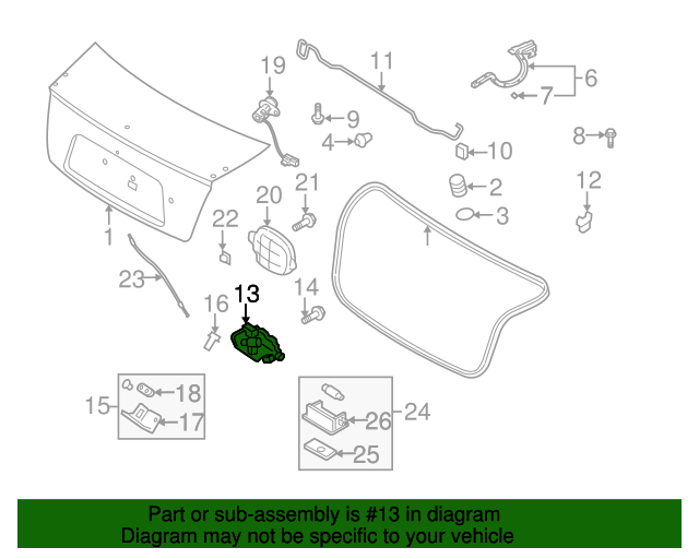 81230-2F010 - Trunk Lock Actuator Motor 2004-2008 Kia Spectra | Kia ...