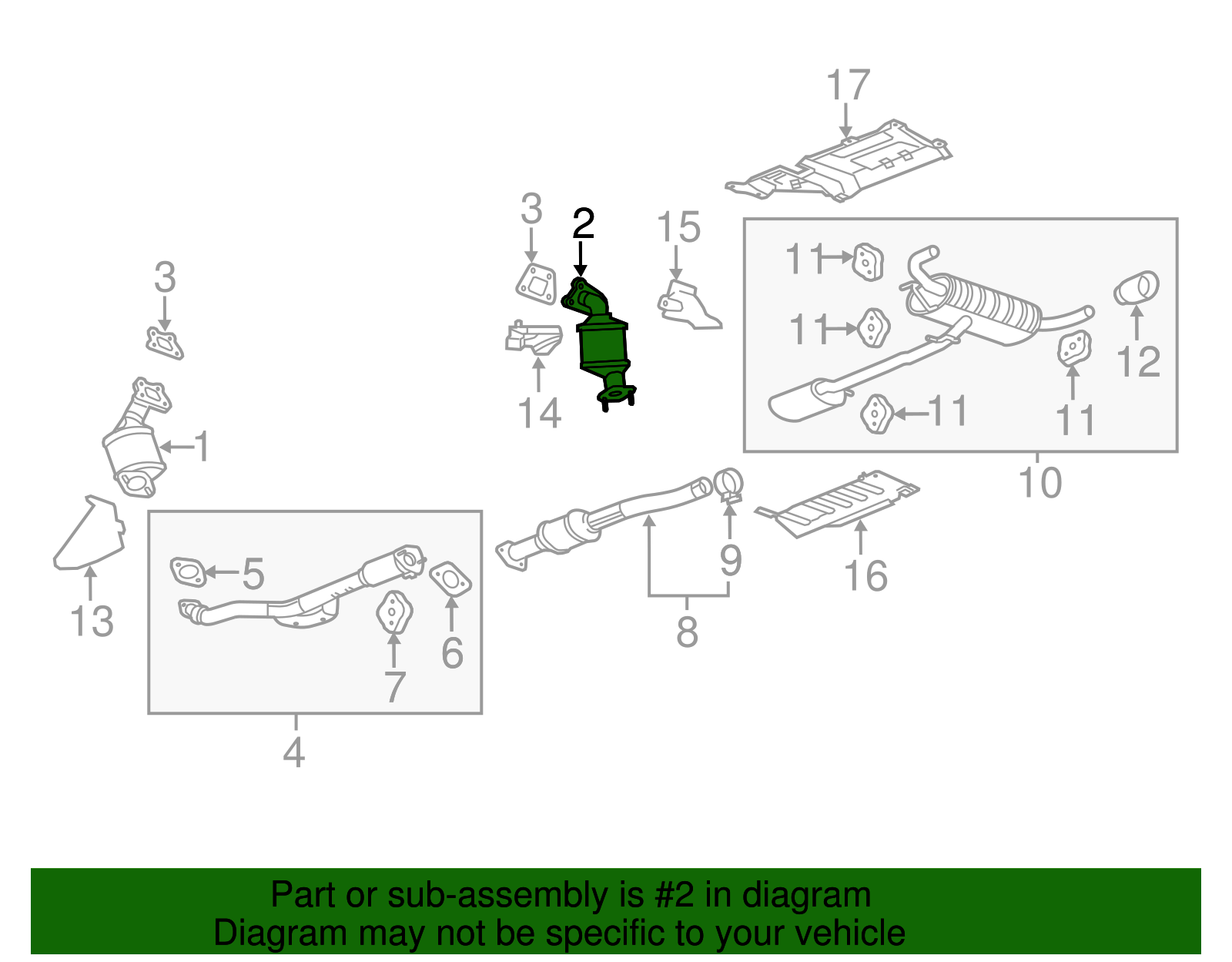 2010-2011 GM Catalytic Converter 19418935 GM | GMPartsDirect.com