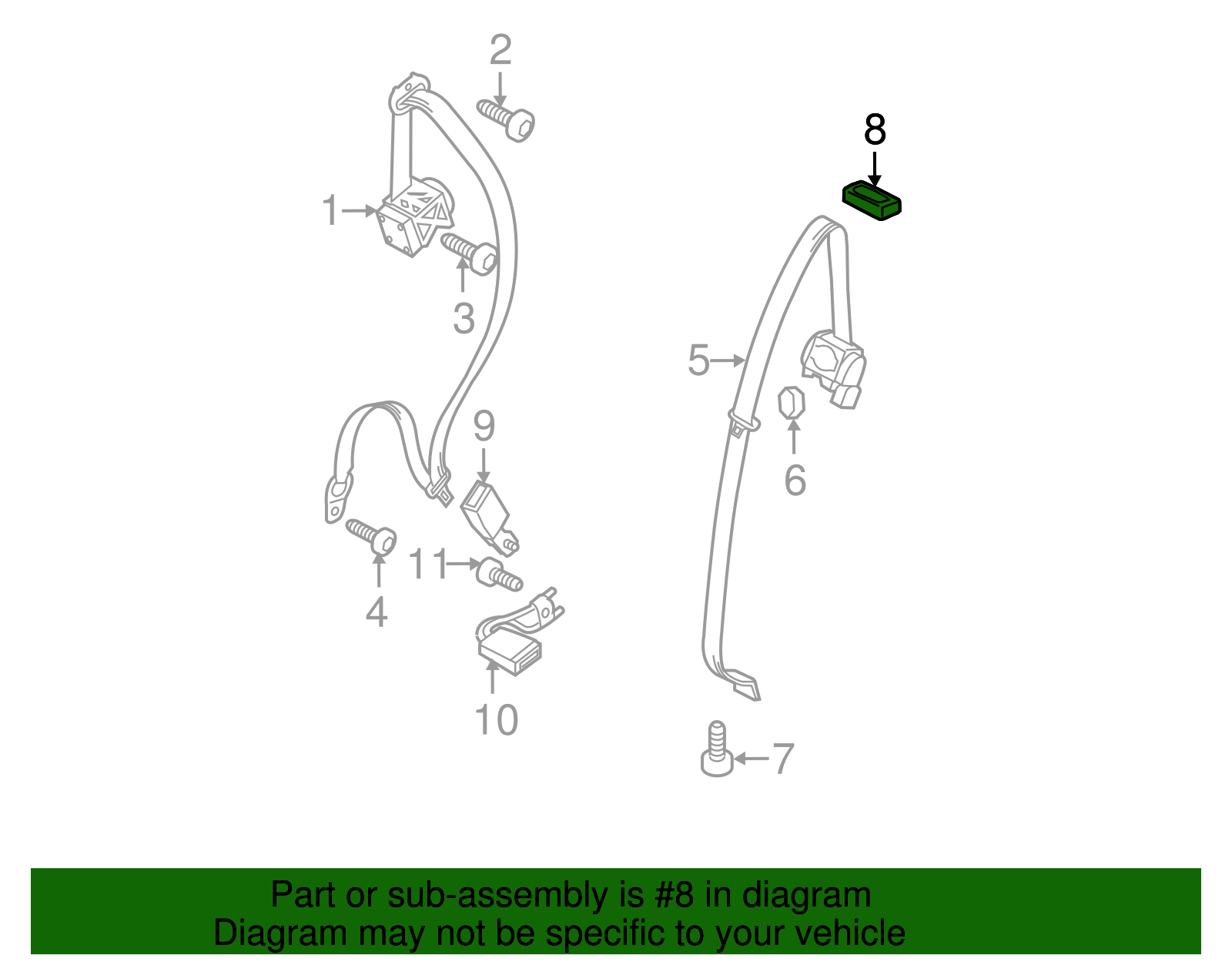 7P6-857-763-A-3G4 - High-Quality Seat Belt Guide for 2015 Volkswagen ...