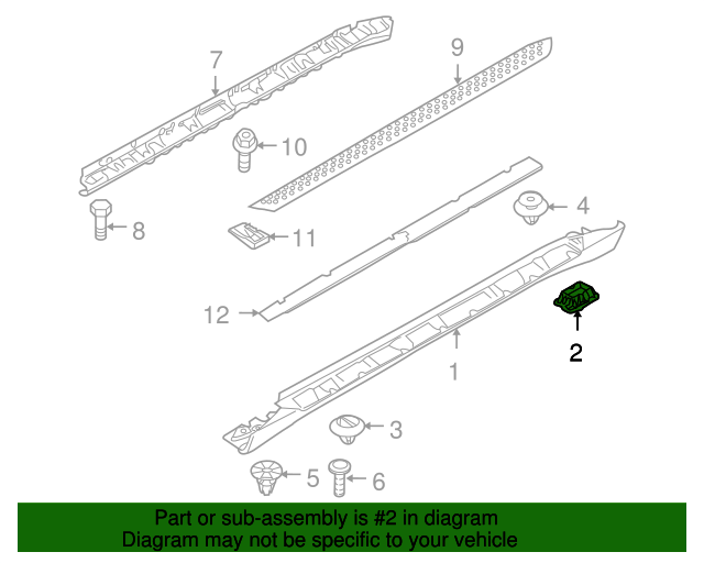 51717189259 - 2008-2014 BMW X6 Rocker Molding Support (51-71-7-189-259 ...