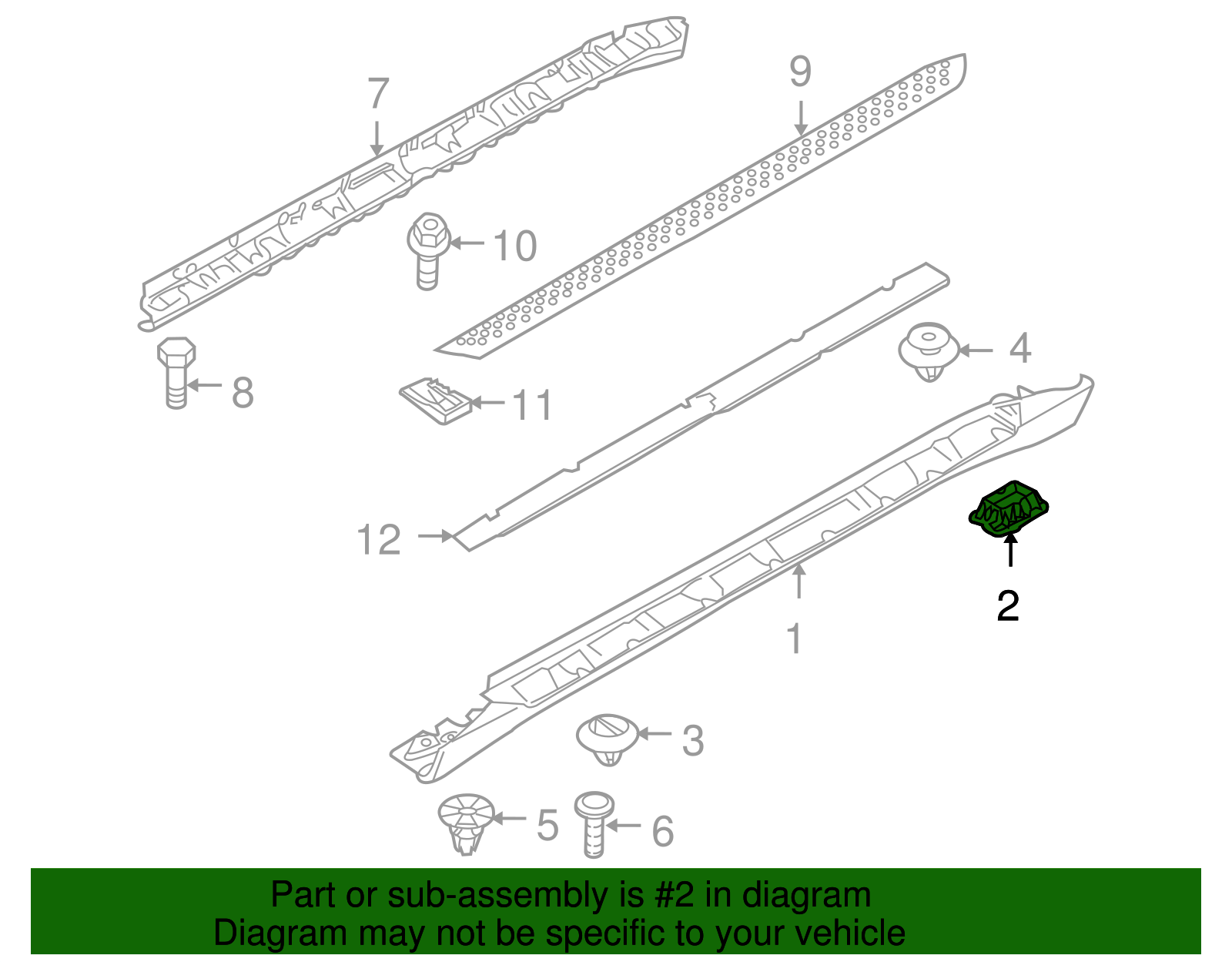 2008-2014 BMW X6 Rocker Molding Support 51717189259 | OEM Parts Online
