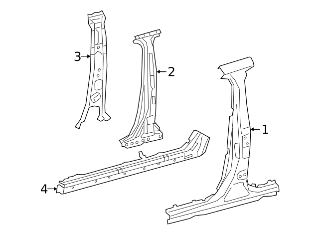 61311-76020 - Center Pillar For 2019-2023 Lexus | Lexus OE Parts