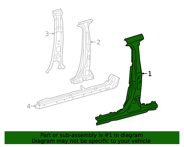 61311-76020 - Center Pillar For 2019-2023 Lexus | Lexus OE Parts