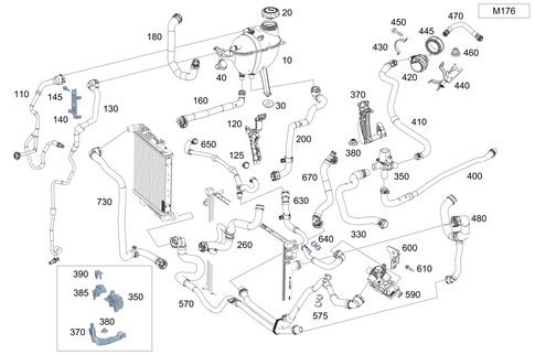 Expansion Tank, Mounting and Hoses for 2024 Mercedes-Benz GLS580 ...