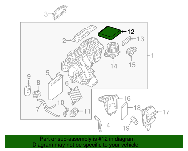 2012-2019 Mercedes-Benz Cabin Air Filter 1668307201 | AutoNationParts.com