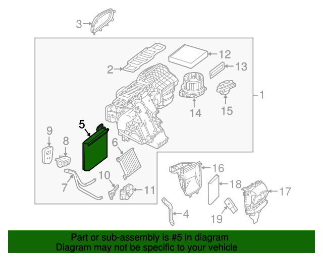 166-830-00-58 - A/C Evaporator Core 2012-2019 Mercedes-Benz ...