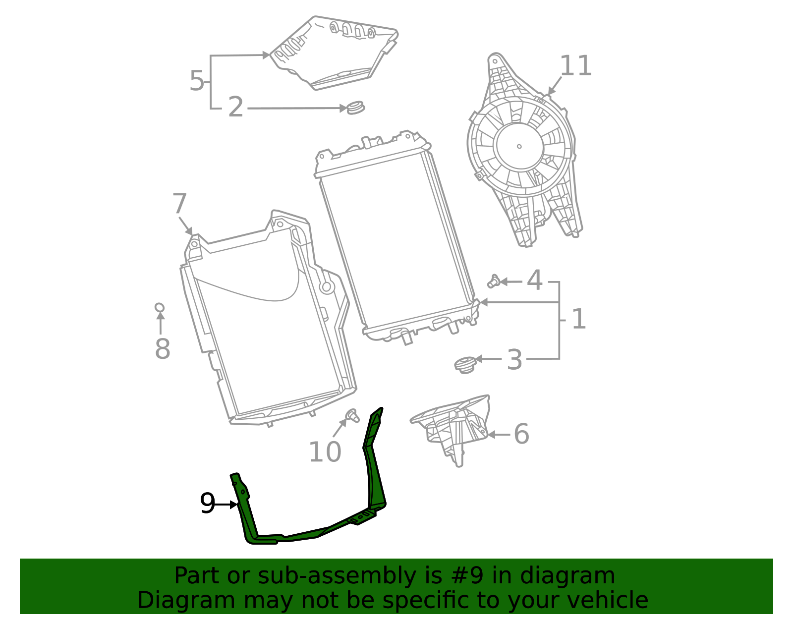 84280868 - Driver Side Radiator Air Lower Seal 2020-2025 Chevrolet ...
