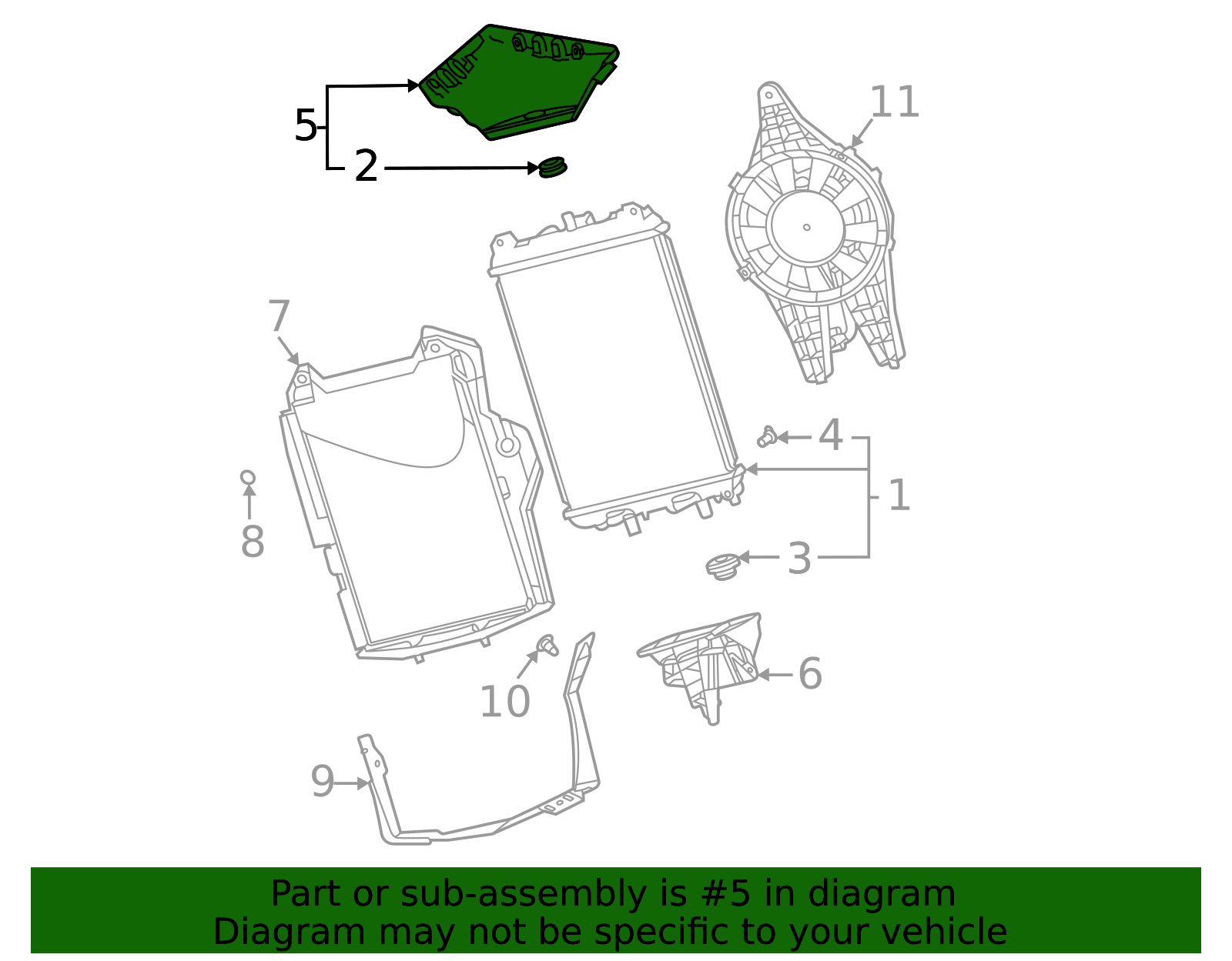 23321734 - Passenger Side Auxiliary Radiator Bracket 2020-2025 ...