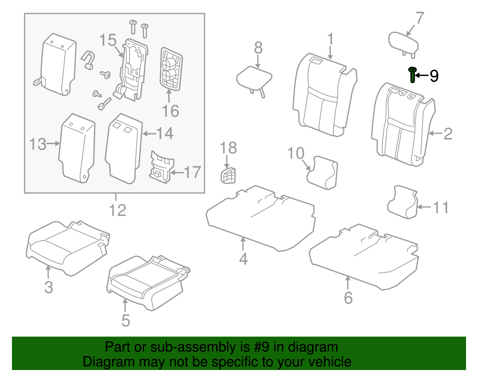 2015-2017 Nissan Rogue Headrest Guide 87602-4CP1A | Temecula Nissan Parts