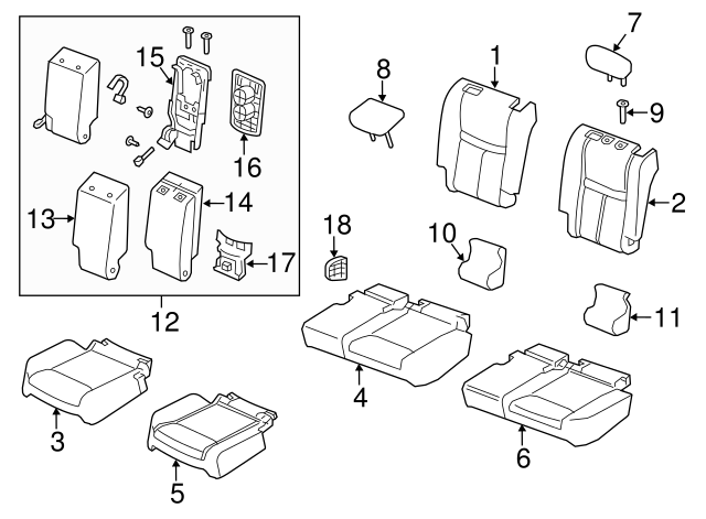 2017-2020 Nissan Rogue Headrest, Center 86460-6FV1A | OEM Parts Online