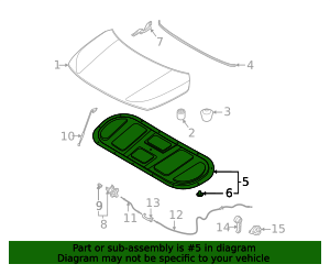81125-Q5000 - Hood Insulation Pad 2021-2024 Kia Seltos | Kia.Parts Store