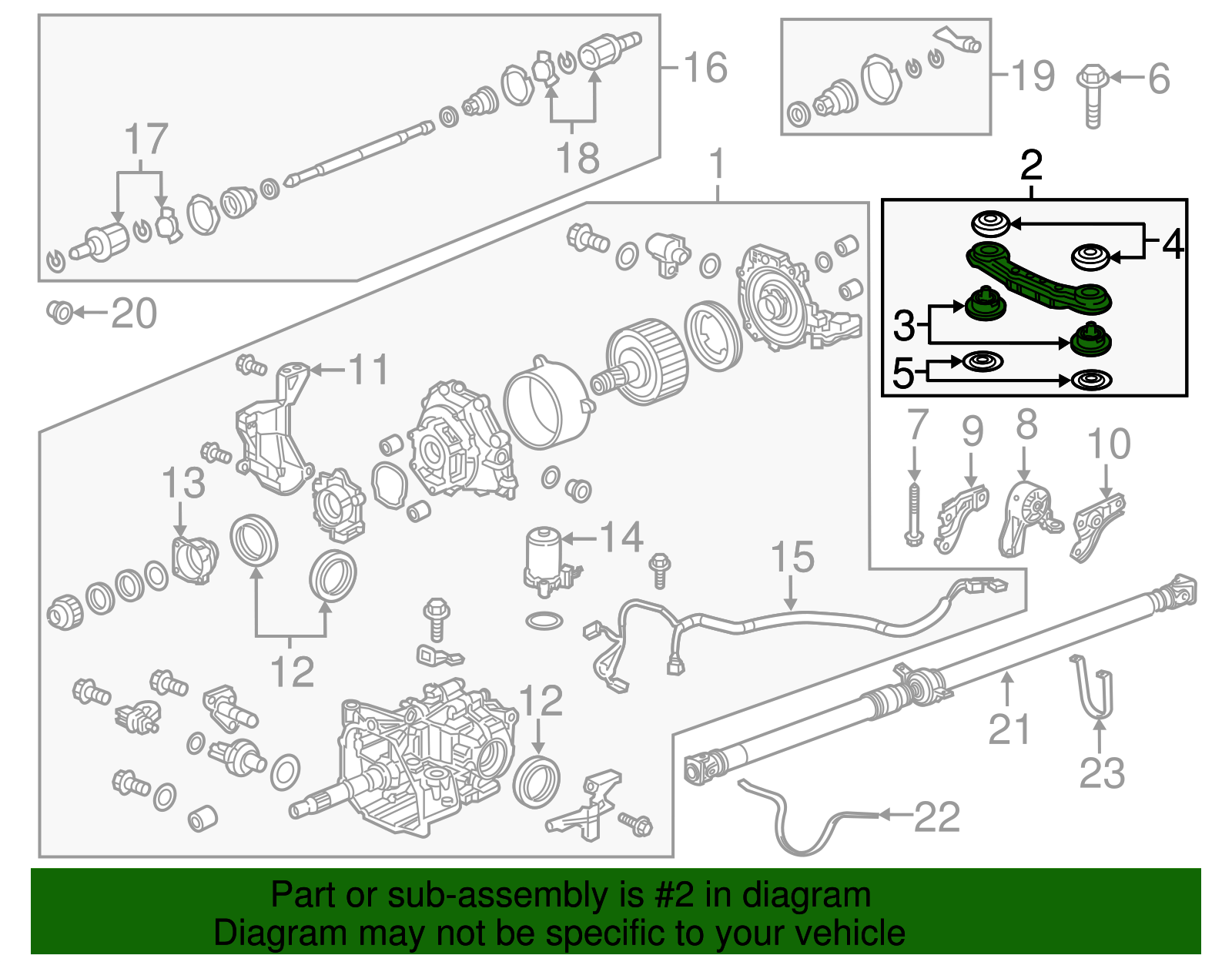 2012-2016 Honda CR-V Differential Mount 50710-T0A-A00 | OEM Parts Online