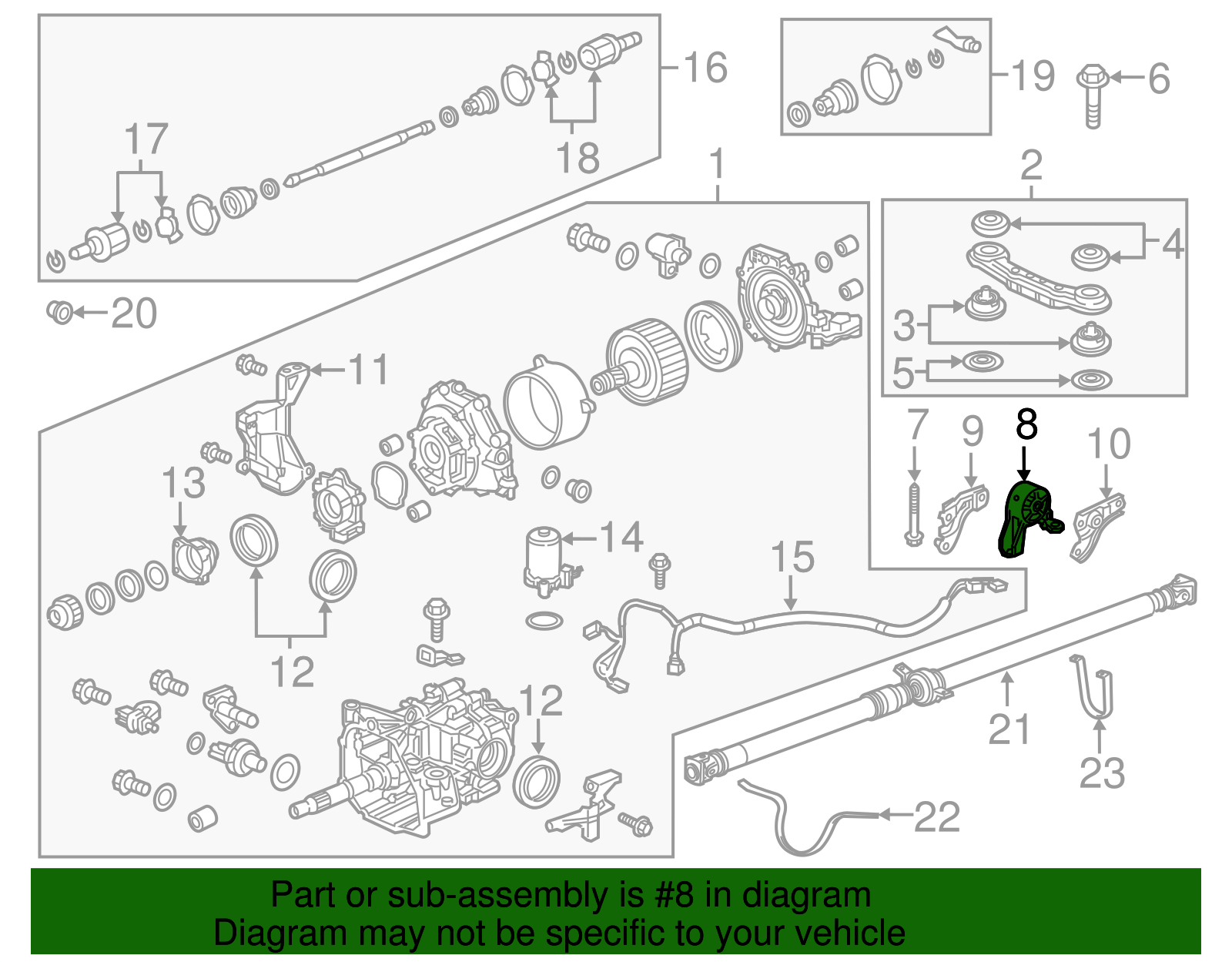 50721-T0A-003 - 2012-2016 Honda CR-V - Rubber B Rear Differential ...