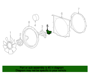2017-2019 GM Engine Cooling Fan Bracket Insulator 12674127 ...