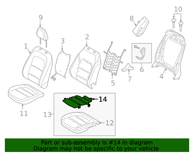 2020-2023 Ford Seat Cushion Heater LJ6Z-14D696-J | OEM Parts Online