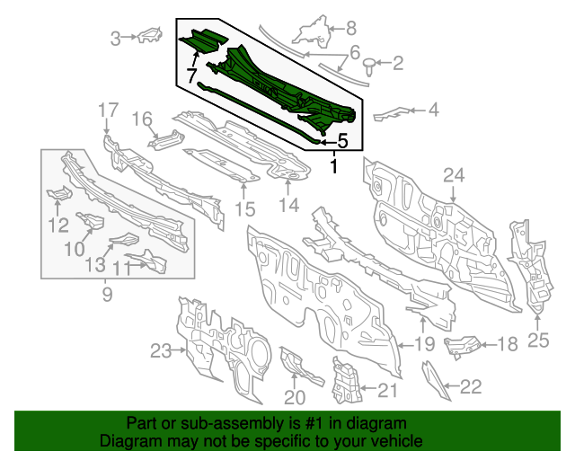 55708-47300 - Cowl Grille - 2016-2022 Toyota | Lithia Toyota Parts