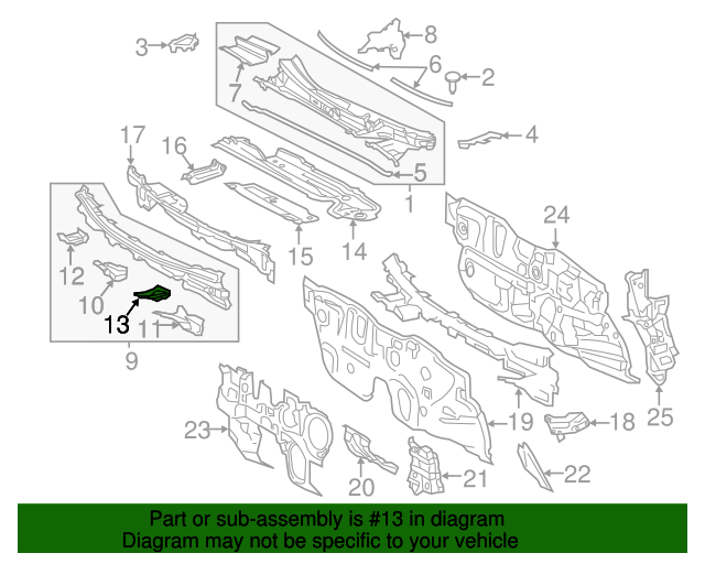 2016-2022 Toyota Cowl Reinforcement 55746-47030 | Toyota Parts Center