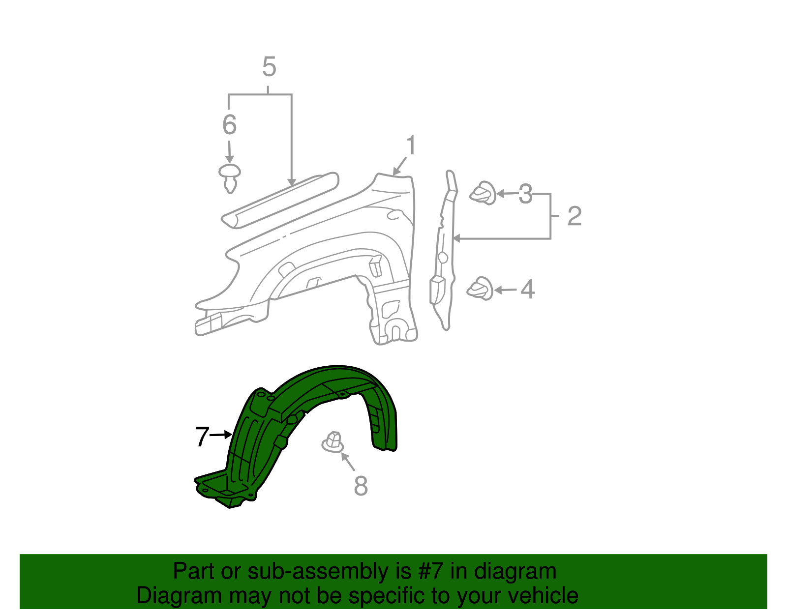 2006-2009 Toyota 4Runner Fender Liner 53876-35090 | OEM Parts Online