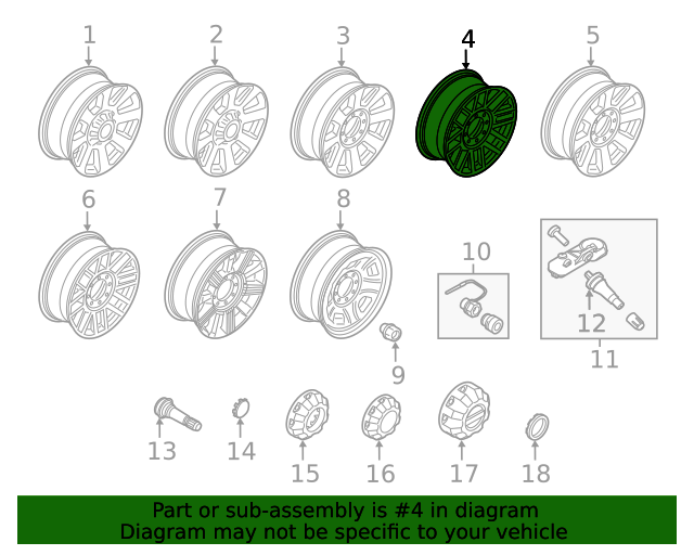 Genuine OEM Ford Part - Wheel Assembly KC3Z-1007-A | Genuine OEM Ford ...