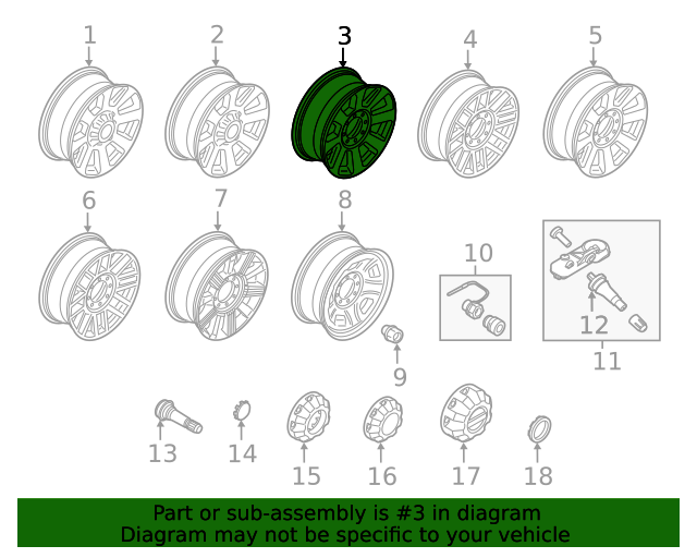 2017-2022 Ford Wheel, Alloy HC3Z-1007-J | Varsity Ford