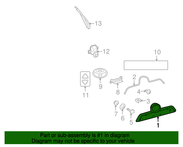 2020-2022 Toyota 4Runner Garnish, Back Door, Outside 76811-35370-B0 ...
