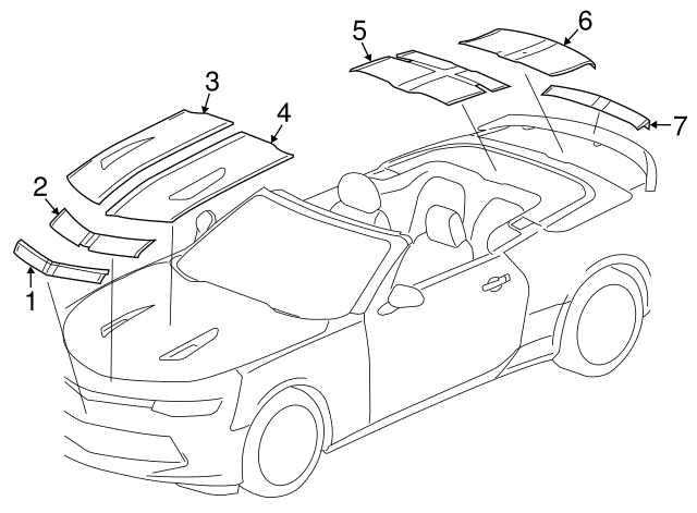 2016-2018 Chevrolet Camaro Decal-F/Top Stow Compt Panel *Switchblade ...