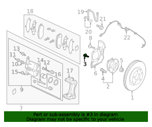 2013-2021 Mazda Hub & Bearing Mount Bolt 9YA0-21-24C | TascaParts.com