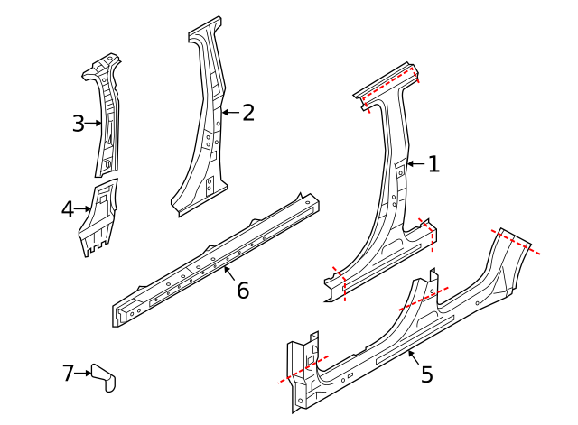 2022-2023 Mitsubishi Outlander Rocker Reinforced Bracket 5220BB43 ...