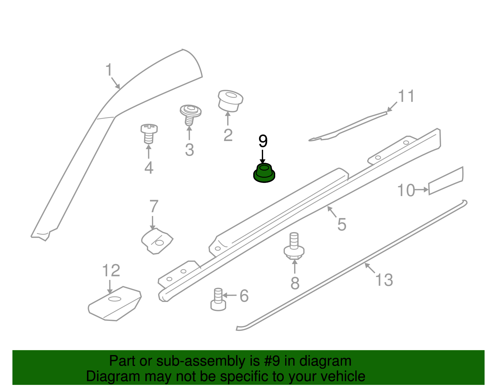 1993-2024 Nissan Rocker Molding Grommet 01281-00711 | Parts for Nissans