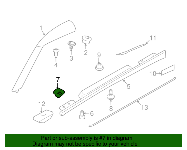 76882-6P000 - Rocker Molding Clip 2003-2024 Nissan | Nissan Parts ...