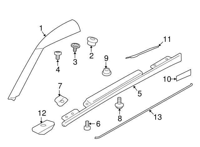 76882-6P000 - Rocker Molding Clip 2003-2024 Nissan | Nissan Parts ...