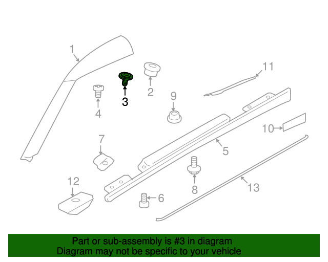 2009-2020 Nissan GT-R Pillar Molding Grommet 76848-JF00A | QuirkParts