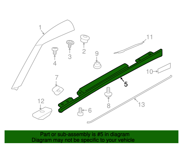 2020-2024 Nissan GT-R Rocker Molding 76850-6HT0A | Nissan Parts Plus