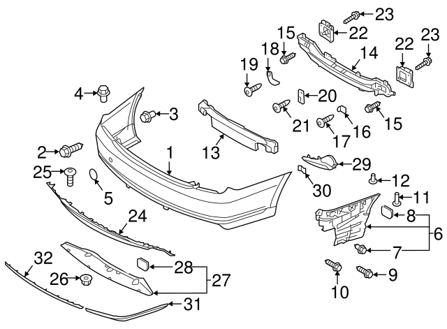 86671-D2000 - Molding Rear Bumper Left-hand - 2017-2019 Genesis G90 ...